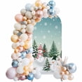 7.2FT Arch Backdrop Covers, Aurora Christmas Snowman Wedding Arch Cover ...