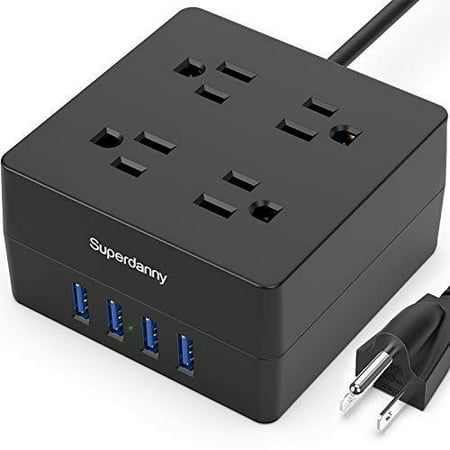 USB Power Bar Surge Protector - SUPERDANNY Mountable Charging Station ...