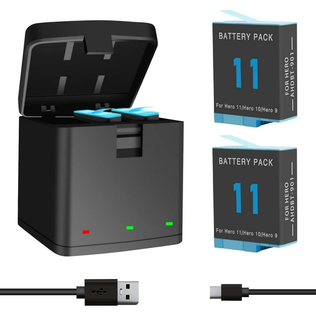 Zmoon 2-Pack Replacement Batteries for GoPro Hero 11/10/9 Black Camera ...