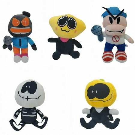 Friday Night Funkin Plush Toy 25cm Dolls Skeleton Man Pumpkin Man ...