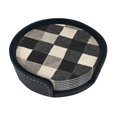 6-Piece Set Of Round Coasters Water-Resistant Leather Double-Sided Non ...