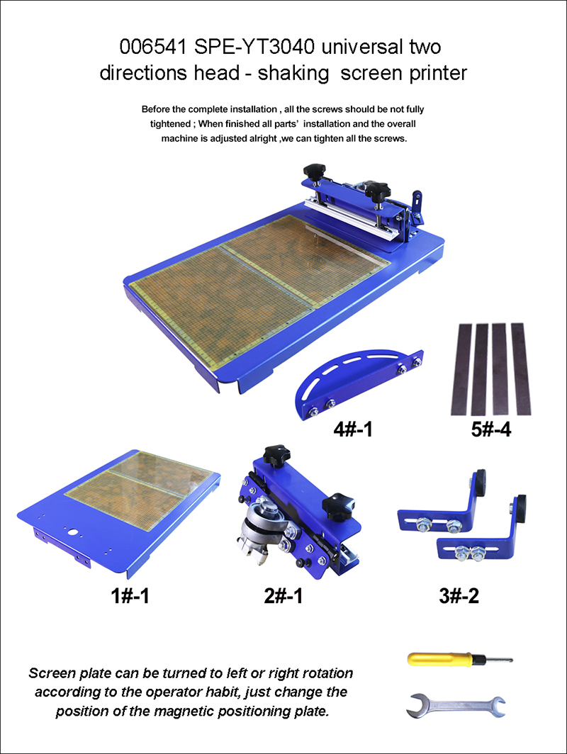 TECHTONGDA One Color Spinning Screen Printer Two Directions Head ...