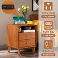 OKD Modern Nightstand with 2 Drawers, Charging Station, USB & AC ...
