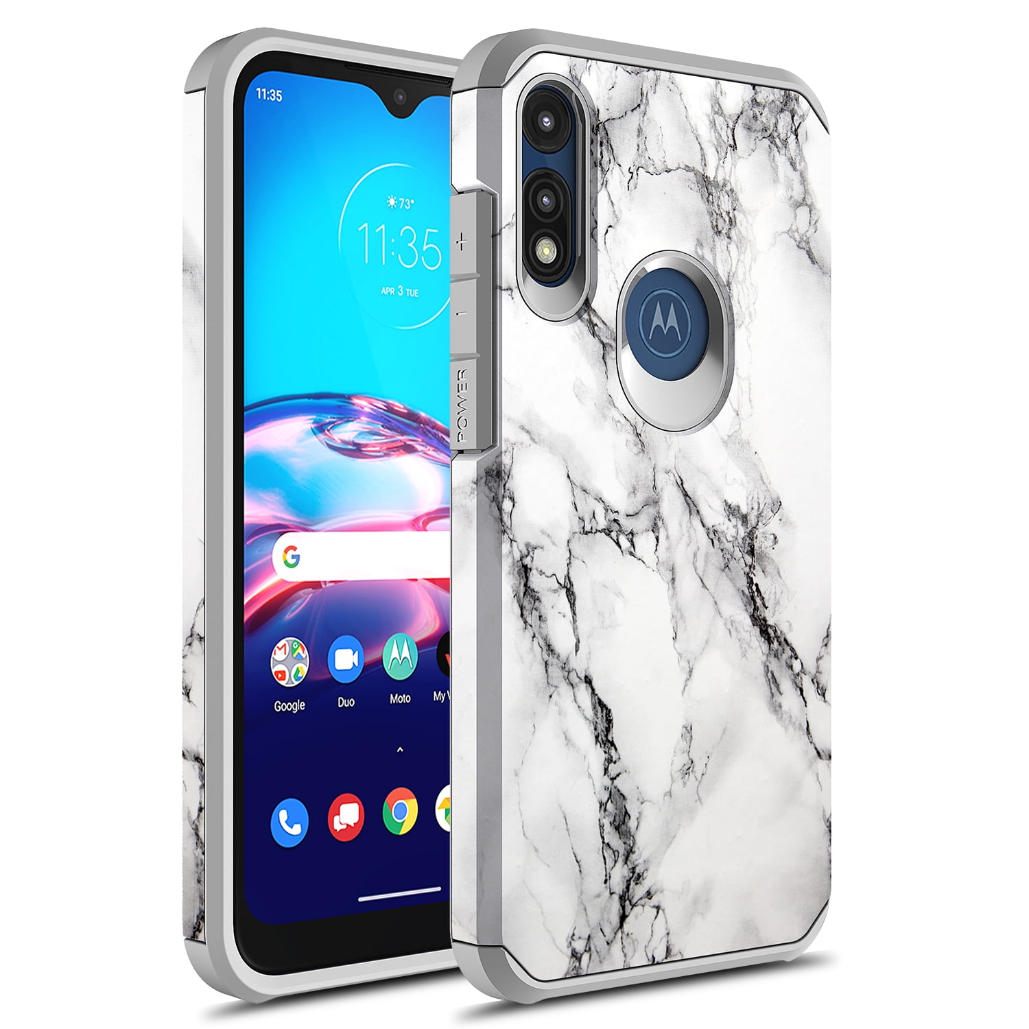 Moto E 2020 Case, KAESAR Slim Hybrid Dual Layer Shockproof Hard Cover ...