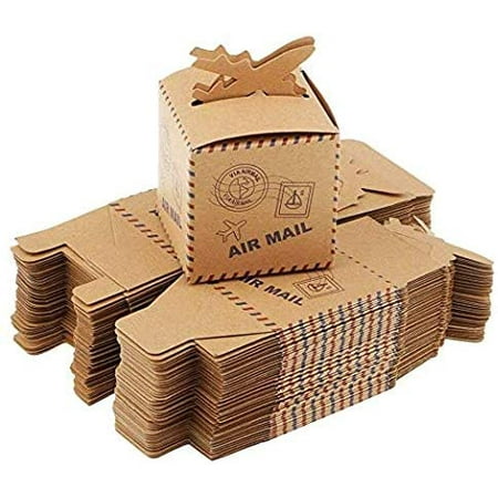 100pcs Travel Theme Airplane Kraft Paper Bag Wedding Favor Paper Bag ...