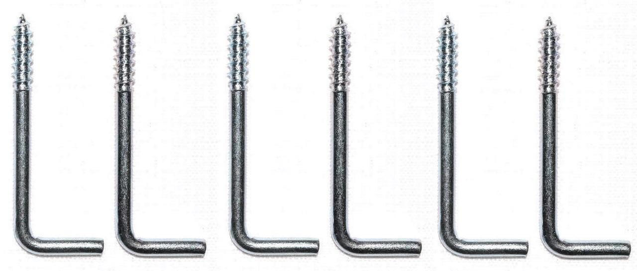 ProSource Square Screw Hook 1-7/8 In L Steel Bright Zinc Plated 6 Pack ...