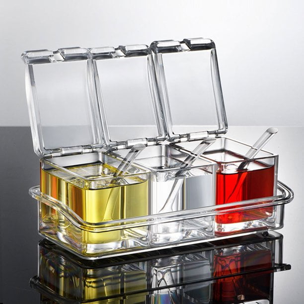 Clear Seasoning Box,V-Resourcing 3 Pieces Clear Seasoning Storage ...