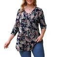 FOLUNSI Women's Plus Size Tops Casual Blouses Long Sleeve Flowy Tunic ...