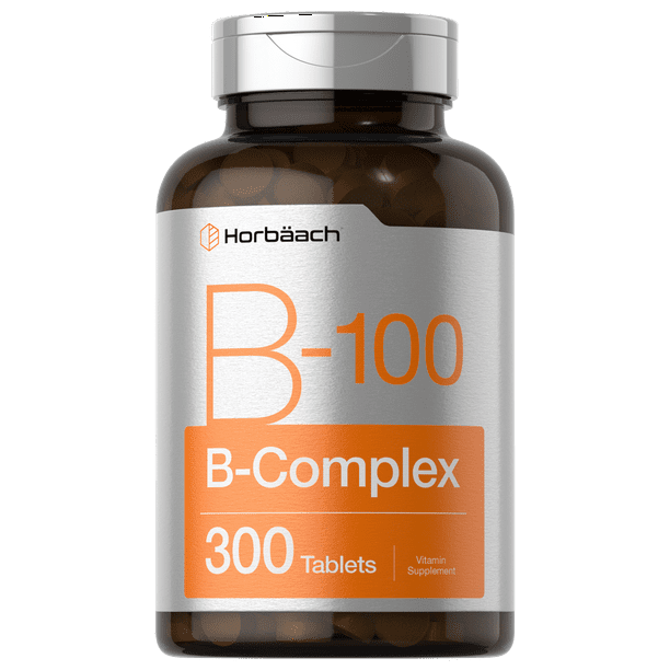Vitamin B-100 Complex | 300 Vegetarian Tablets | by Horbaach - Walmart.com
