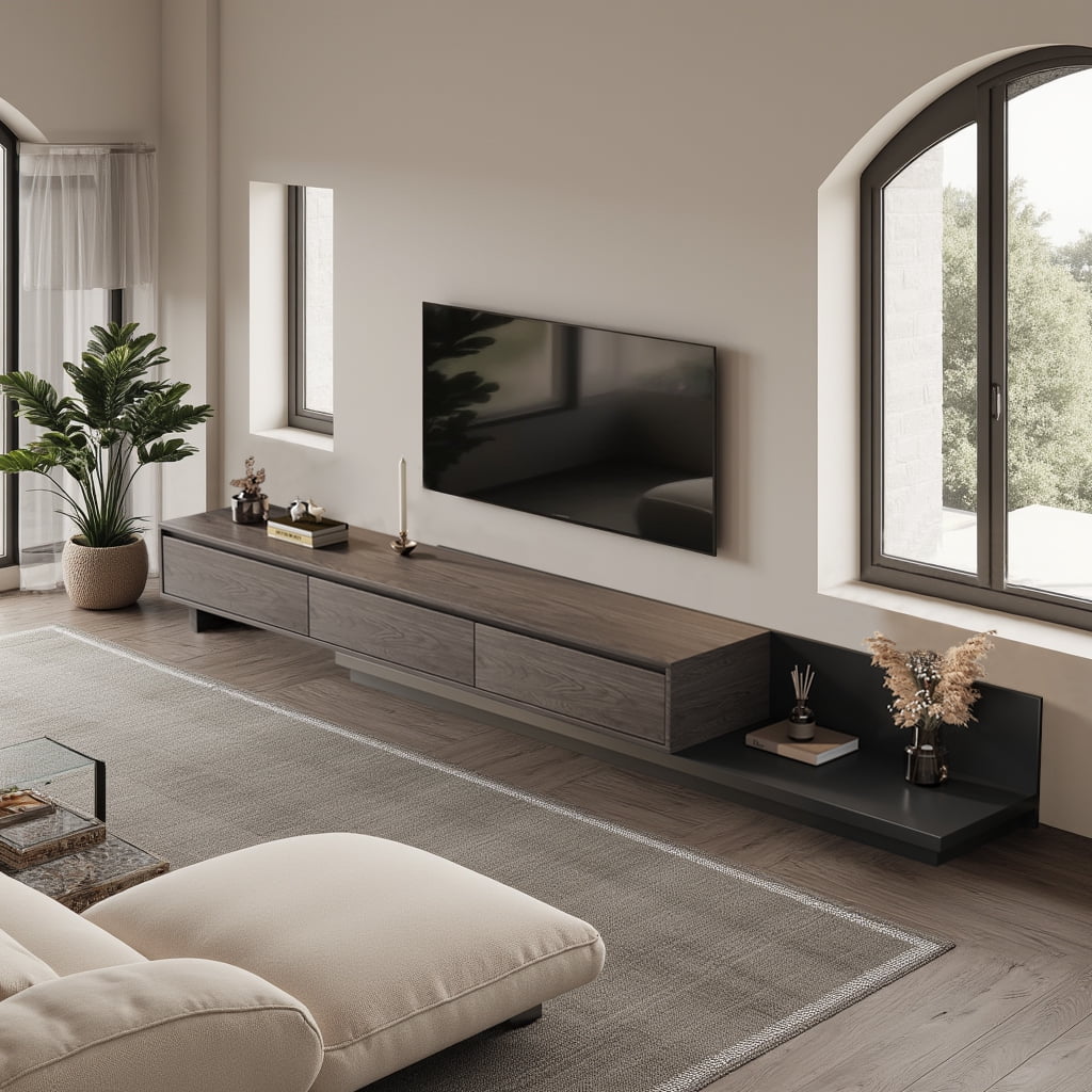 Click here for Nesscarsti Mid-Century Modern Tv Stand For 100 Tvs... prices