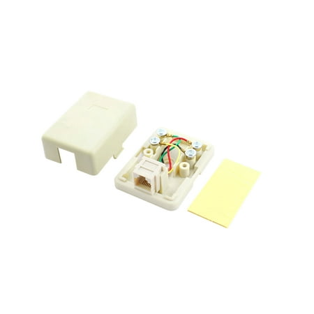RJ11 6P4C Single Female Socket Plastic US Telephone Cable Connector Box ...