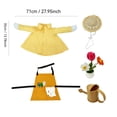 23in Gardening Porch Goose Outfit Set with Gingham Shirt,Apron & Straw ...