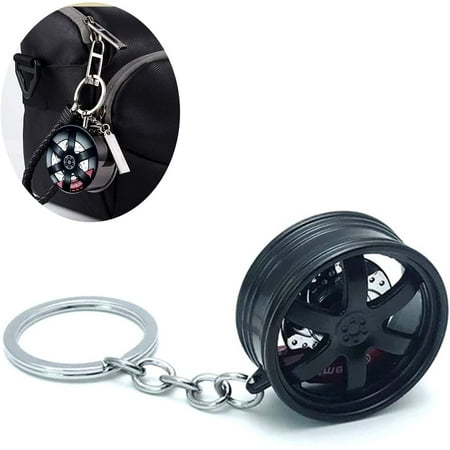 Tire keychain，Car wheel keychain modified brake disc TE37 wheel metal ...