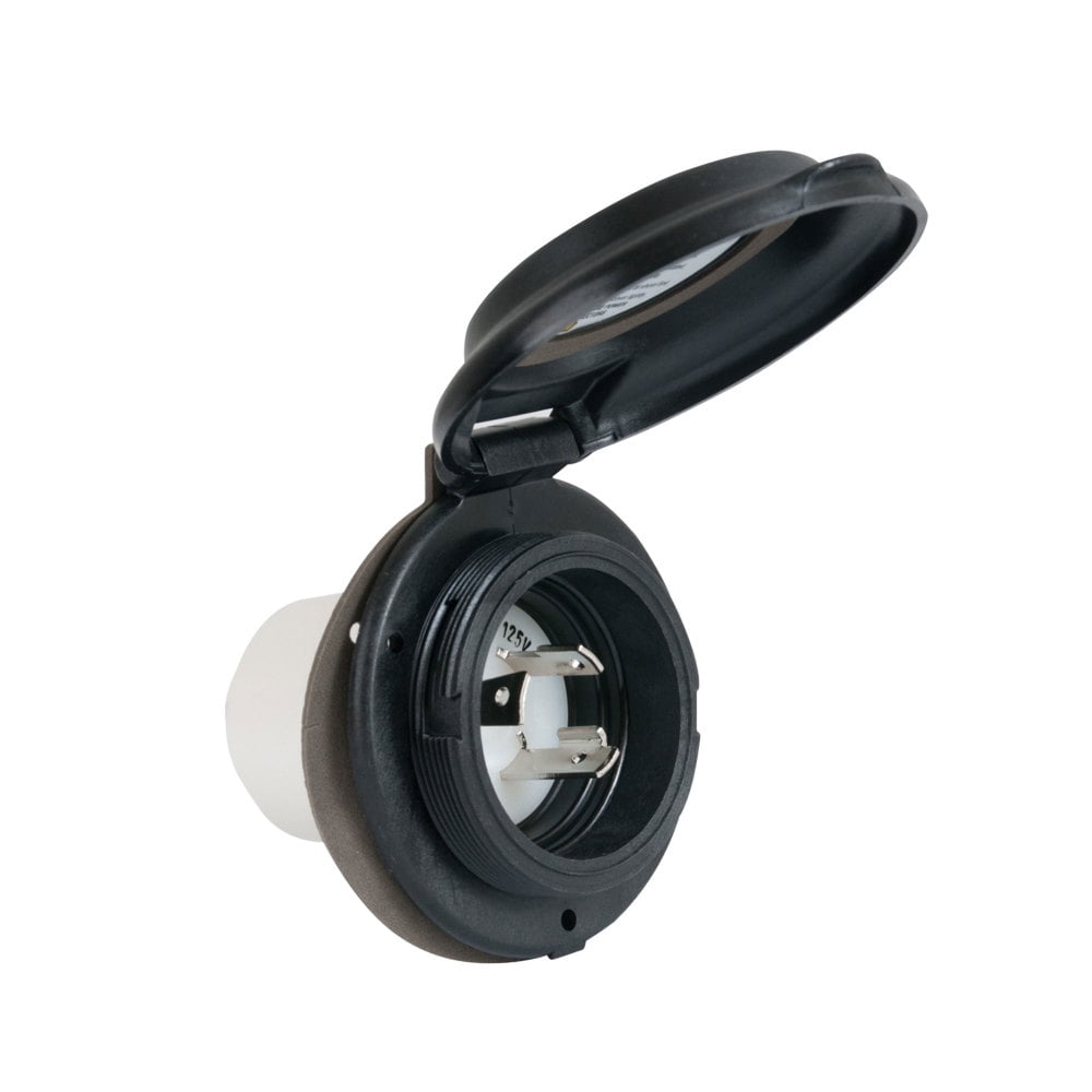 Marinco / Park Power 304EL-BRV.BLK 30A Contoured Power Inlet - Walmart.com