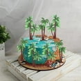 16 PCS Plastic Green Palm Tree Coconuts Cupcake Toppers Miniature Palm ...