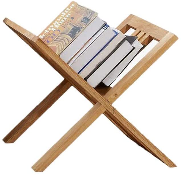 Solid Wood Floor Magazine Rack, V-Shaped Stand Storage Rack Bookshelf ...