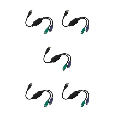 Unatoiry 2/3/5 2-in-1 PS/2 Keyboard Mice to USB Converter Adapter Cable ...