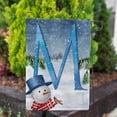 America Forever Winter Monogram Letter M Snowman with Cardinal Garden ...