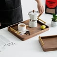 Solid Walnut Wooden Serving Tray 1 Pcs with Brass Gold Handles,Perfect ...