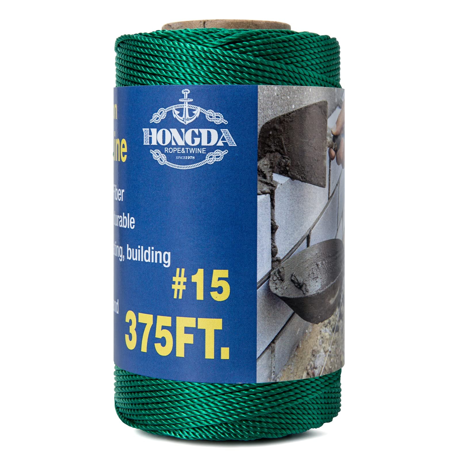 HONGDA Twisted Nylon String, #15 x 375FT Mason Line String, Nylon Twine for Masonry Job, Trot ...