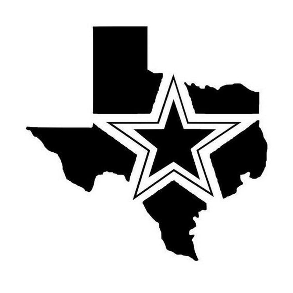 Texas Star Decal Sticker | 5.5-Inches By 5.4-Inches | Black Vinyl ...