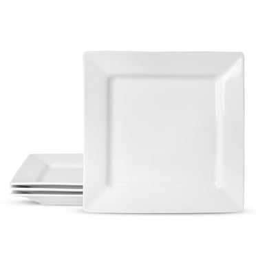 Better Homes & Gardens Square Porcelain Dinner Plates, White, Set of 6 ...