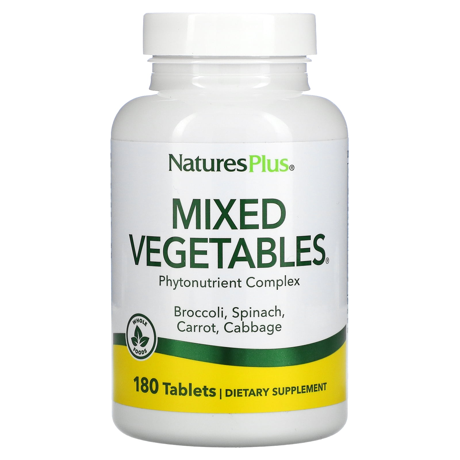 Nature's Plus Mixed Vegetables, 180 Tablets - Walmart.com