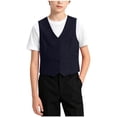 Ceisia Kids V Neck Button Front Formal Suit Vest Solid Color School ...