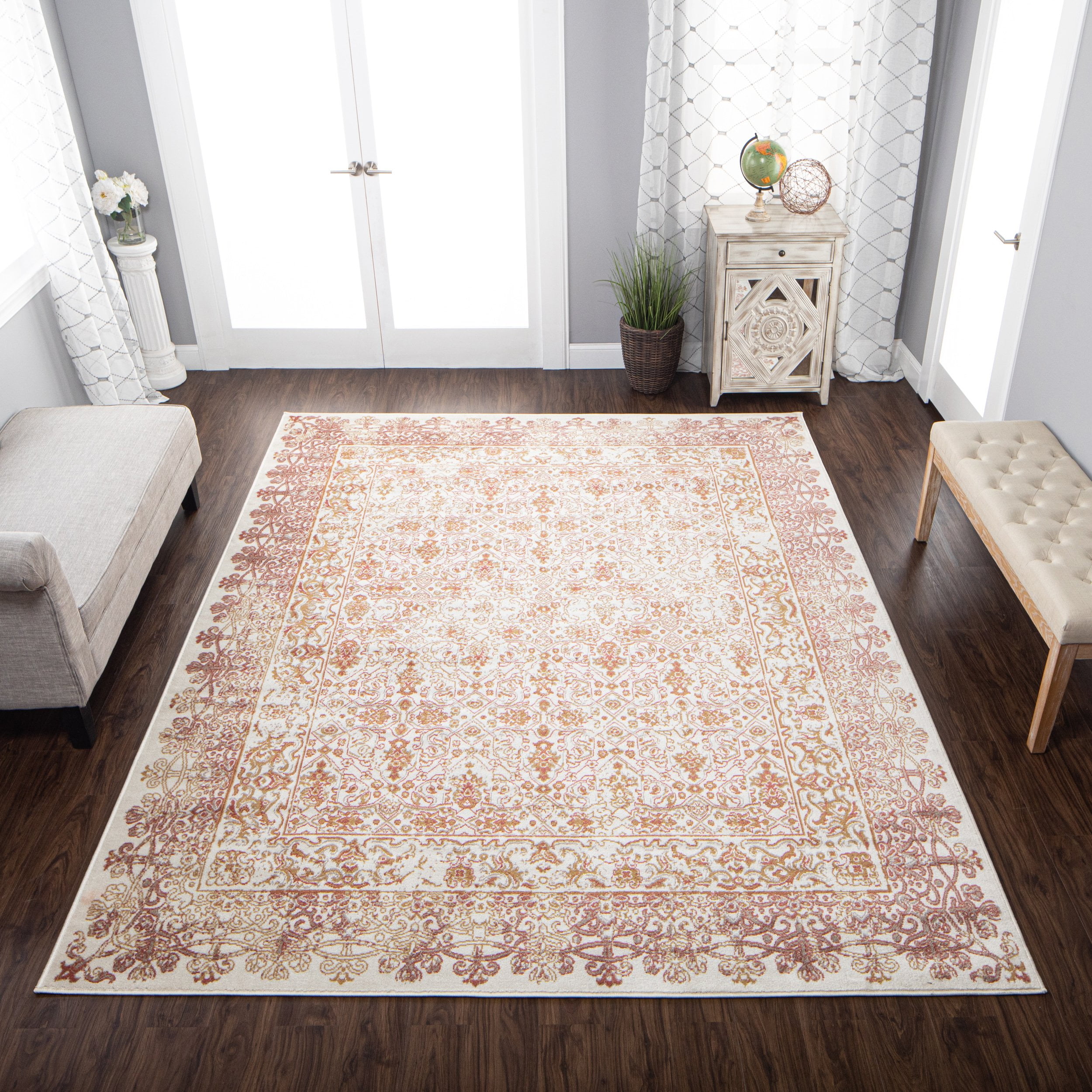 Myel Oriental Mid-Century French Pattern Area Rug Tuscan / 8 ft. x 10 ...