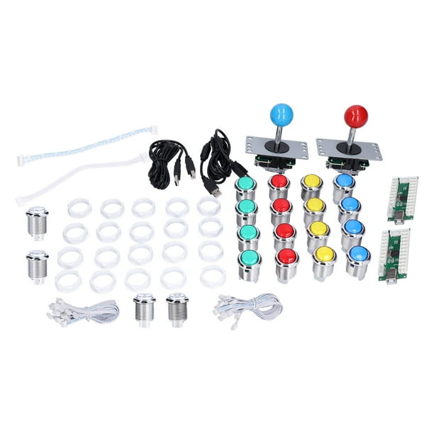 LHCER Arcade USB Encoder Kit,LED Arcade Buttons Set,2 Player Arcade DIY ...