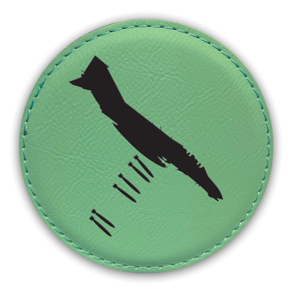 F-4 Phantom Dropping Bombs Coaster Laser Engraved Leatherette - Round ...