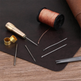 9pcs Leather Sewing Awl Kit with Copper Handle with 6 Needles for ...
