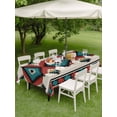 Aztec Tribe Rectangle Outdoor Tablecloth with Umbrella Hole Red Black ...