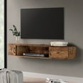 FITUEYES Wall-Mounted Media Console with Shelves & Doors, Floating TV ...