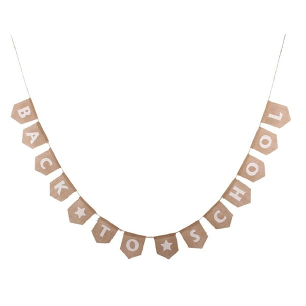 Back To School Garland with White Letter Sign - First School Classroom ...