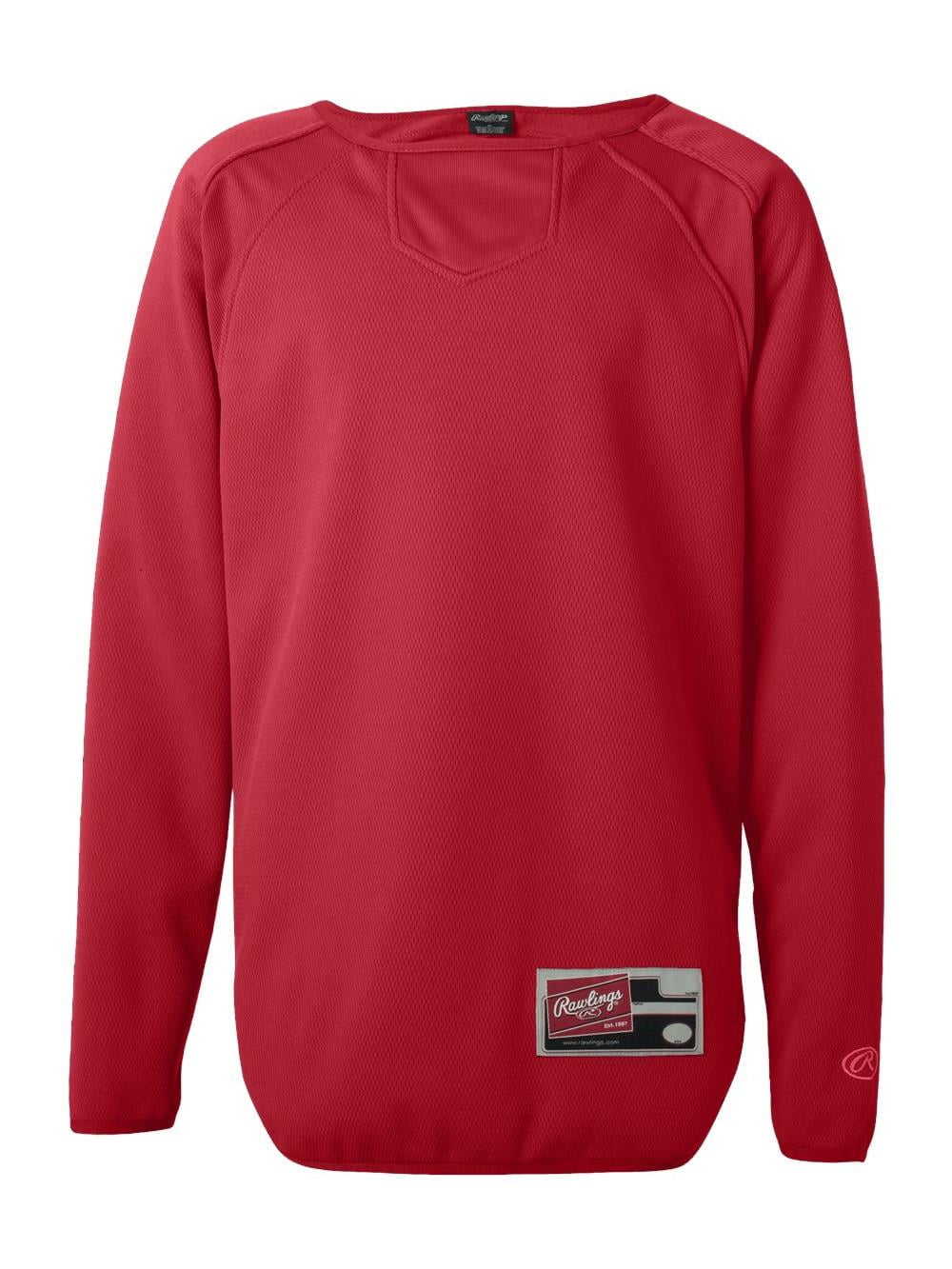 Rawlings Fleece Youth Long Sleeve Flatback Mesh Fleece Pullover 6705 ...