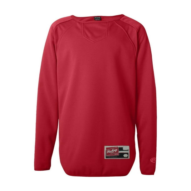 Rawlings Fleece Youth Long Sleeve Flatback Mesh Fleece Pullover 6705 ...