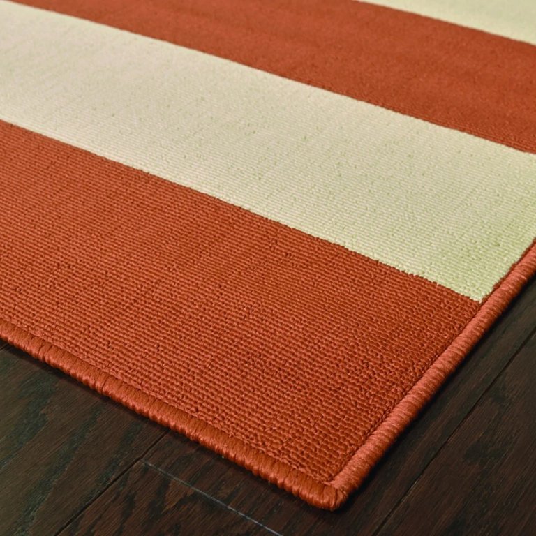 Red Wide Striped Rugs