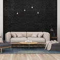 30 count Wall Panels Peel and Faux Brick Wallpaper Black Self Brick ...