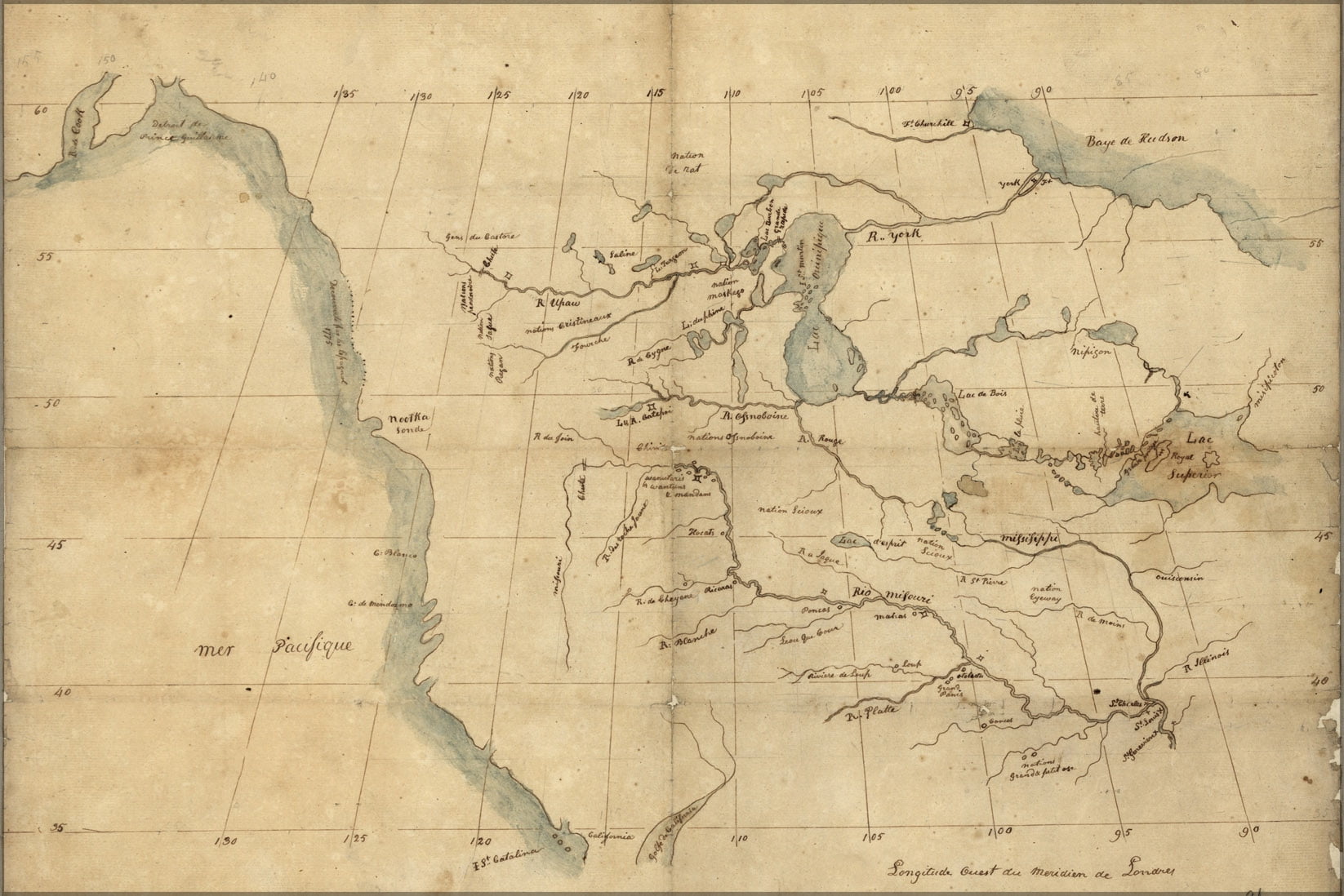 24 x36 Gallery Poster Map Of Western North America United States 1790 24-x36-gallery-poster-map-of-western-north-america-united-states-1790