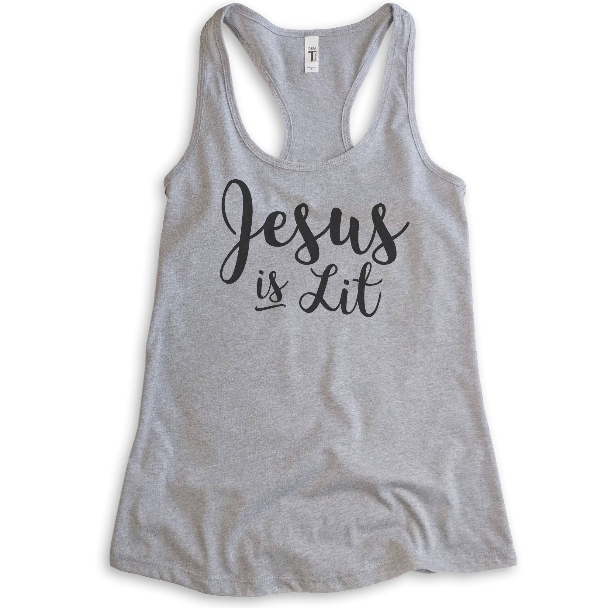 Jesus Is Lit Tank Top, Ladies Racerback Tank Top, Religious Clothing ...