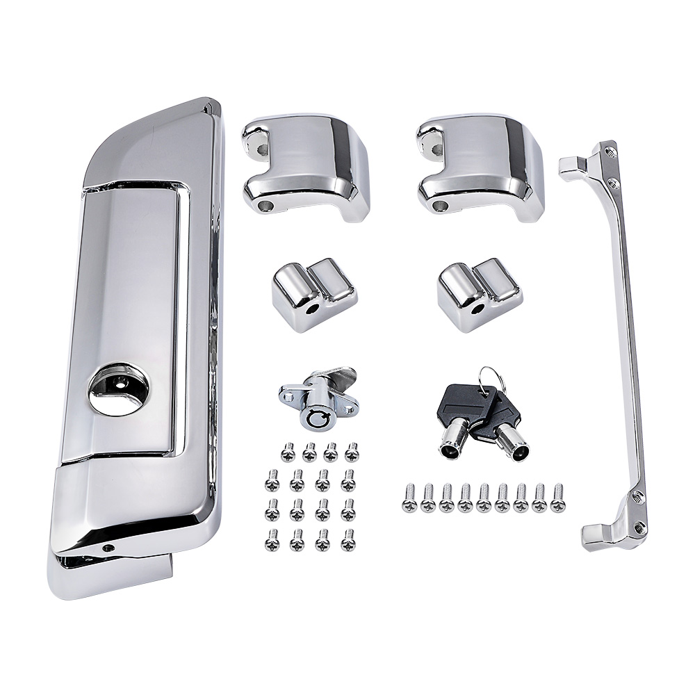 Chrome Trunk Lid Latch + Tour-Trunk Hinge Cover w/ Key Lock Set for ...