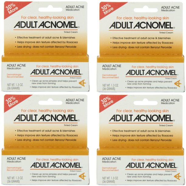 4 Pack Adult Acnomel Tinted Cream Acne Medication - 1.30 oz (36 g) Each ...