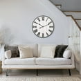 MODE HOME 24 inch White Roman Numeral Metal Wall Clock, Large Silent ...