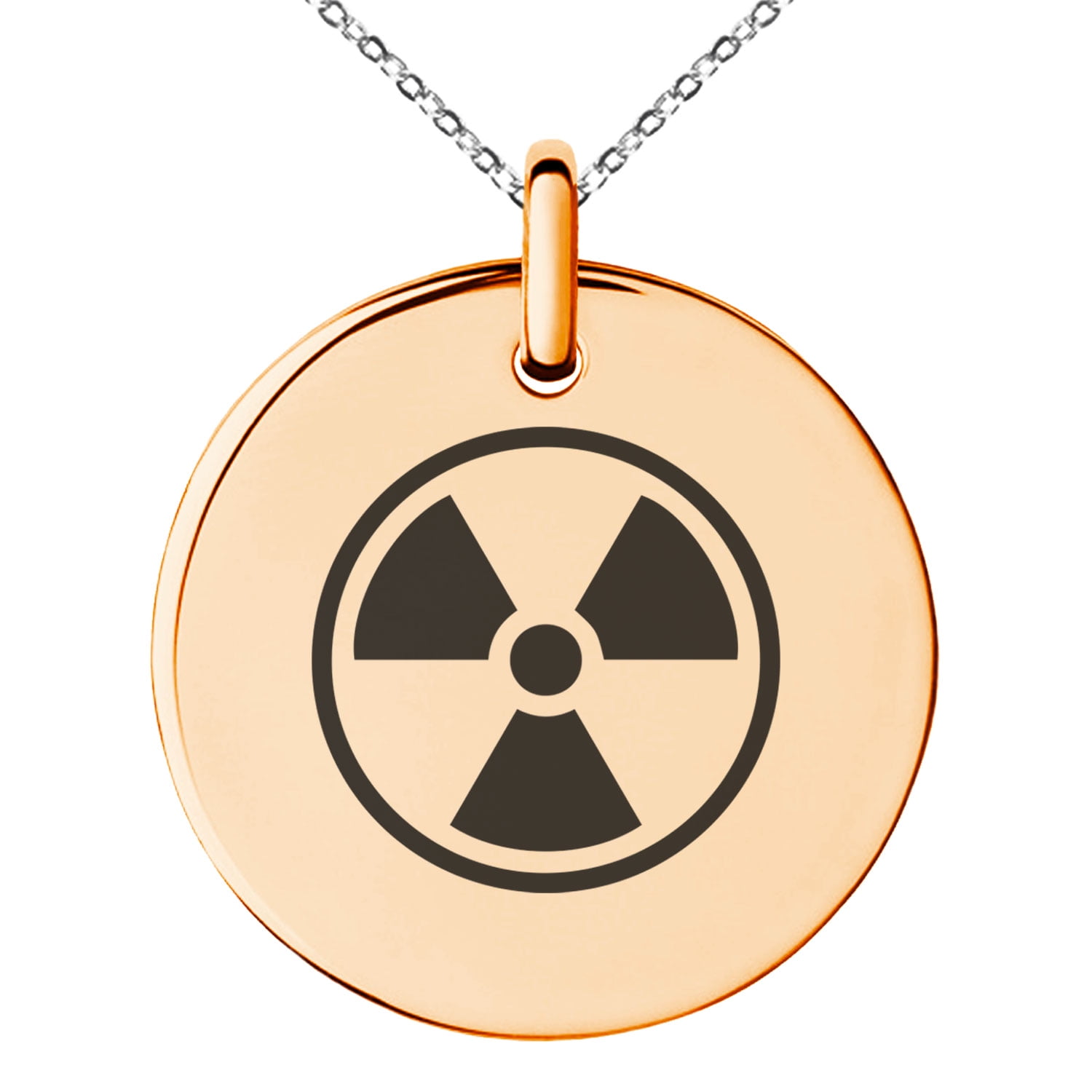 Stainless Steel Encircled Radioactive Engraved Small Medallion Circle ...