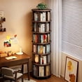 Gallickan 360 Rotating Solid Wood Bookshelf, Freestanding Corner ...