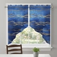 Abstract Golden Sheer Curtains Swag Valances for Windows Water Ripple ...