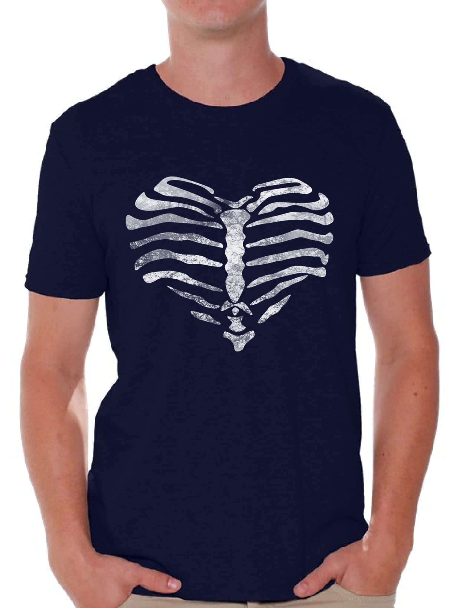Awkward Styles Mens Heart Ribcage Graphic T Shirt Tops Skeleton