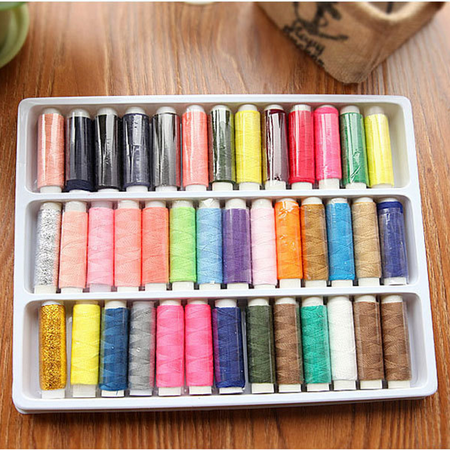 39 Roll Sewing Cotton Thread Box Kit Set For DIY Sewing/Embroidery ...