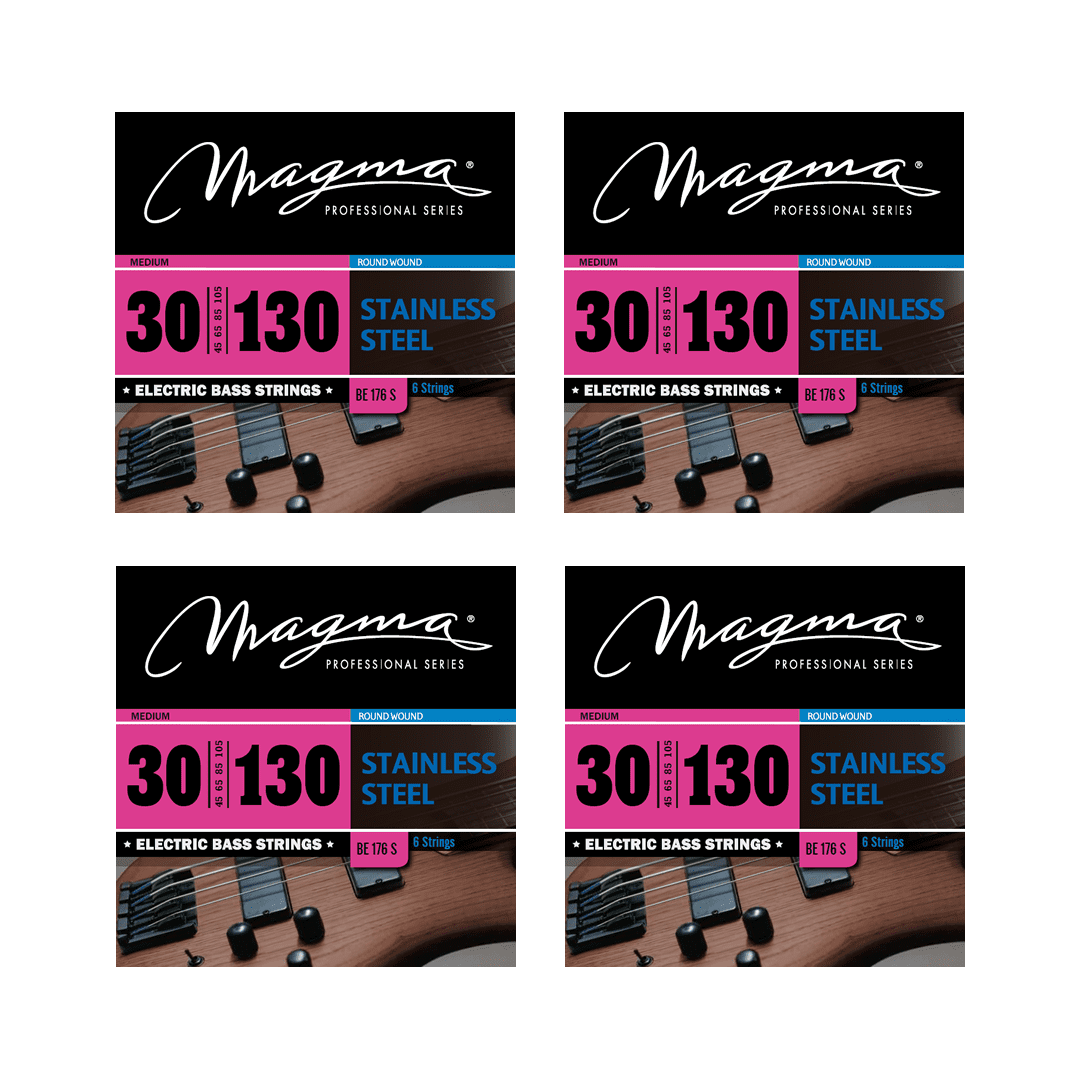 Magma Electric Bass Strings Medium - Stainless Steel Round Wound - Long ...